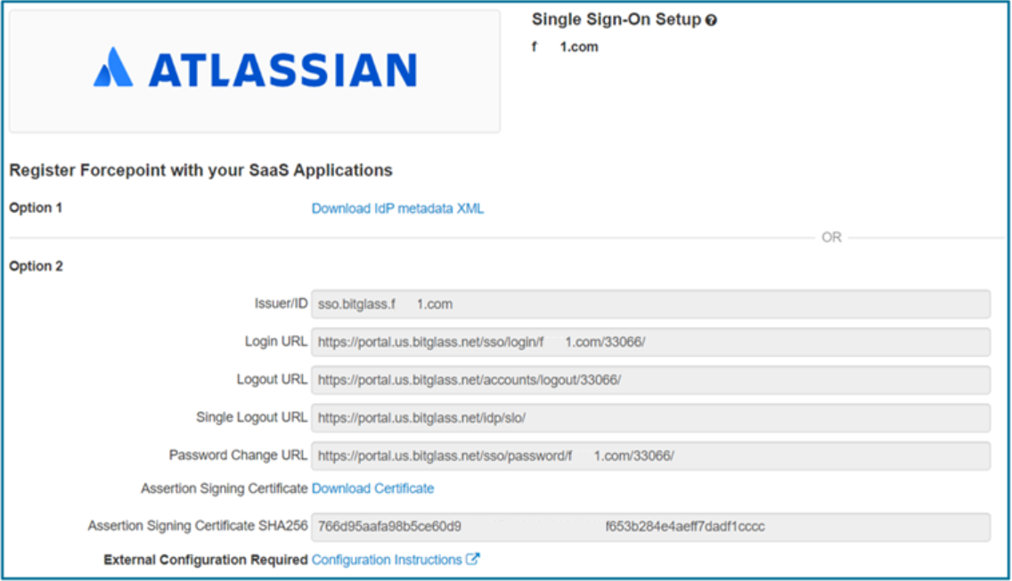 Configuring the Forcepoint Data Security Cloud | SSE Identity Provider in the Atlassian Application